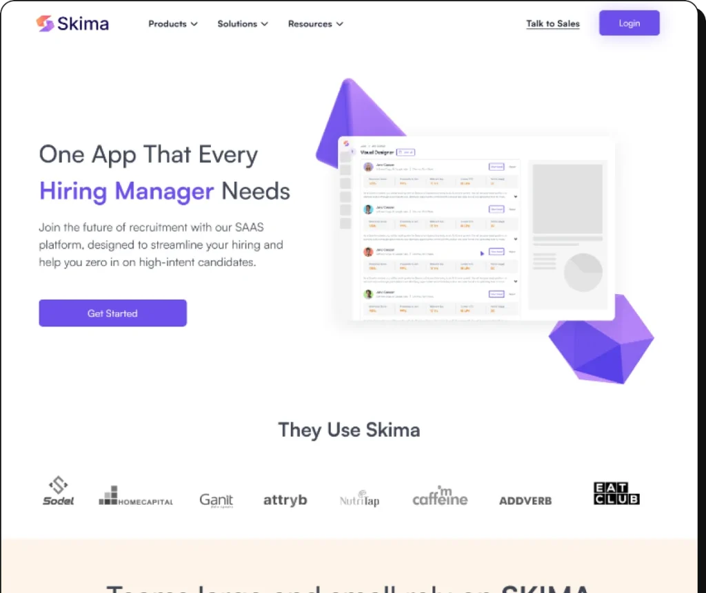 Skima.AI UI/UX Design Portfolio | Elevate Hiring Experiences